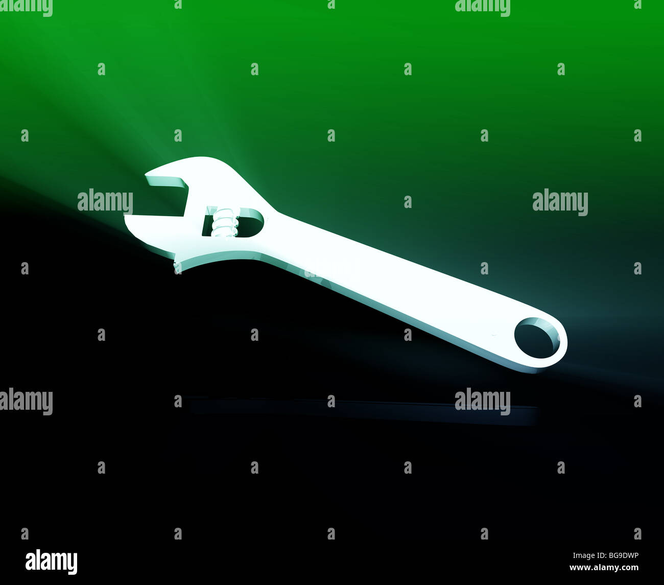 Monkey wrench repair tool shiny glowing illustration Stock Photo - Alamy