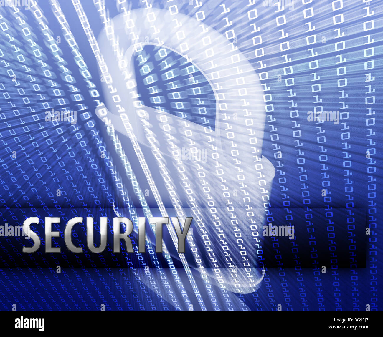 Online computer security illustration with locked padlock Stock Photo ...