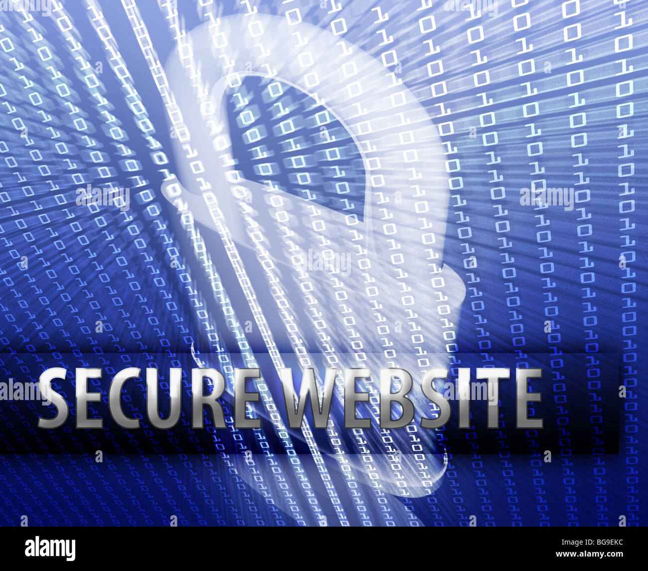 Online computer security illustration with locked padlock Stock Photo ...