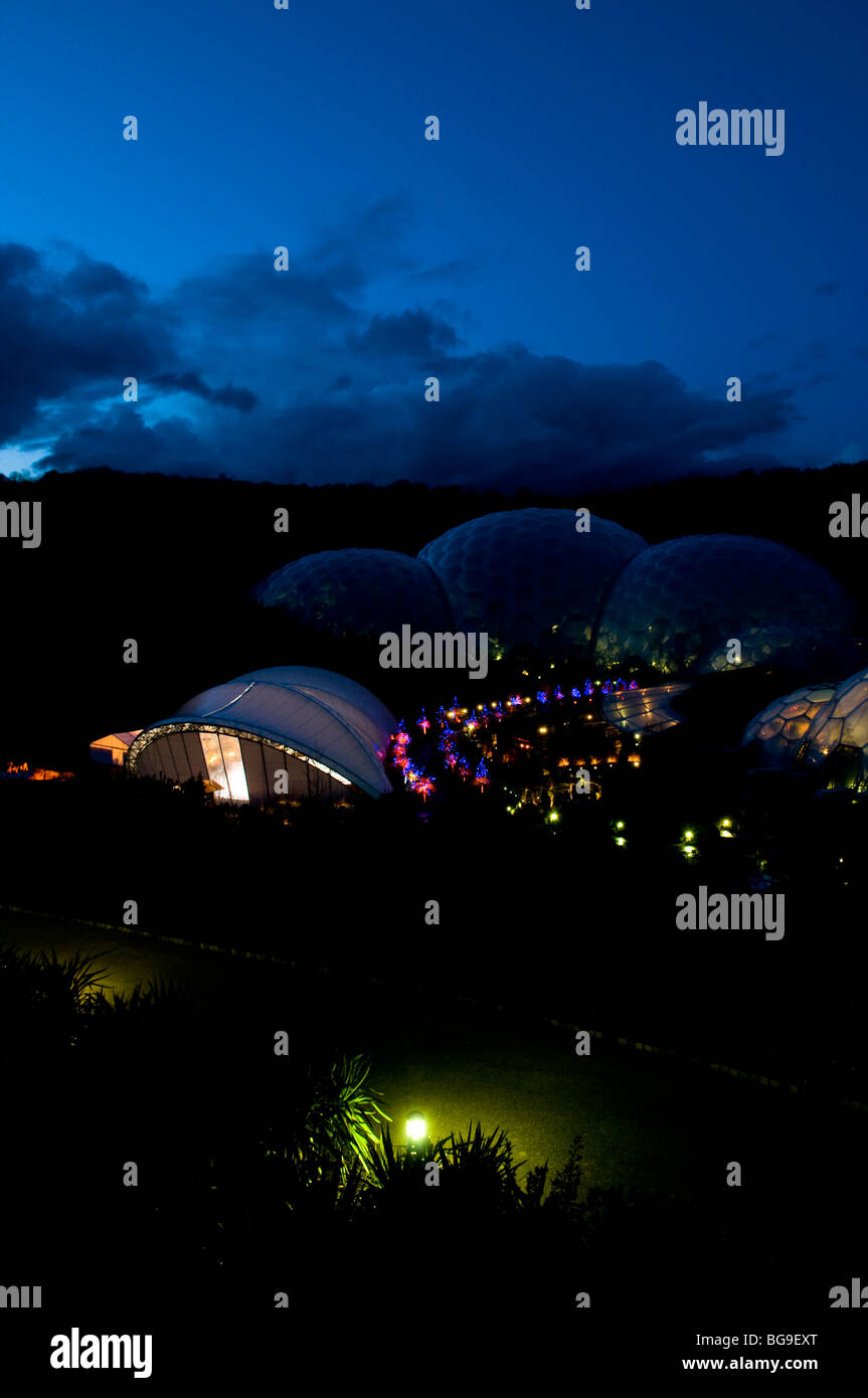 The Eden Project at night, Cornwall Stock Photo - Alamy