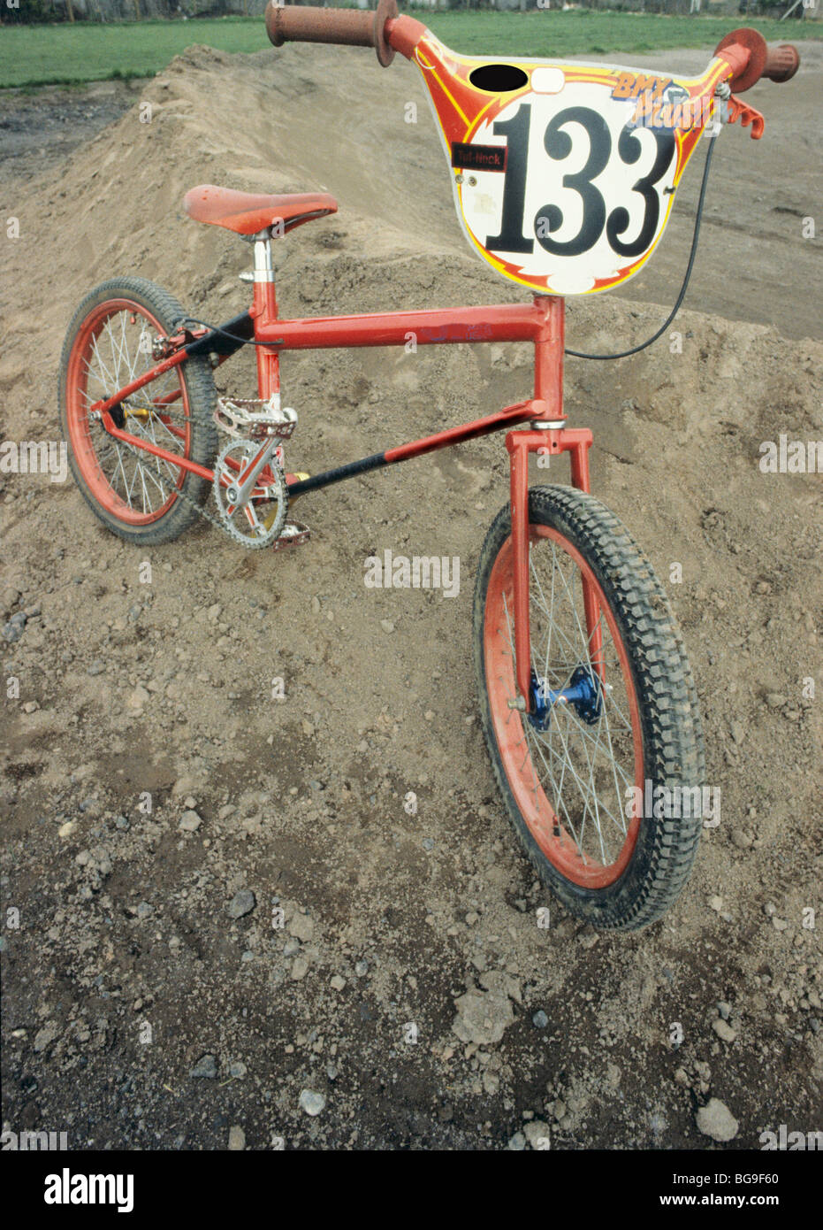 BMX bike on a dirt slope Stock Photo - Alamy