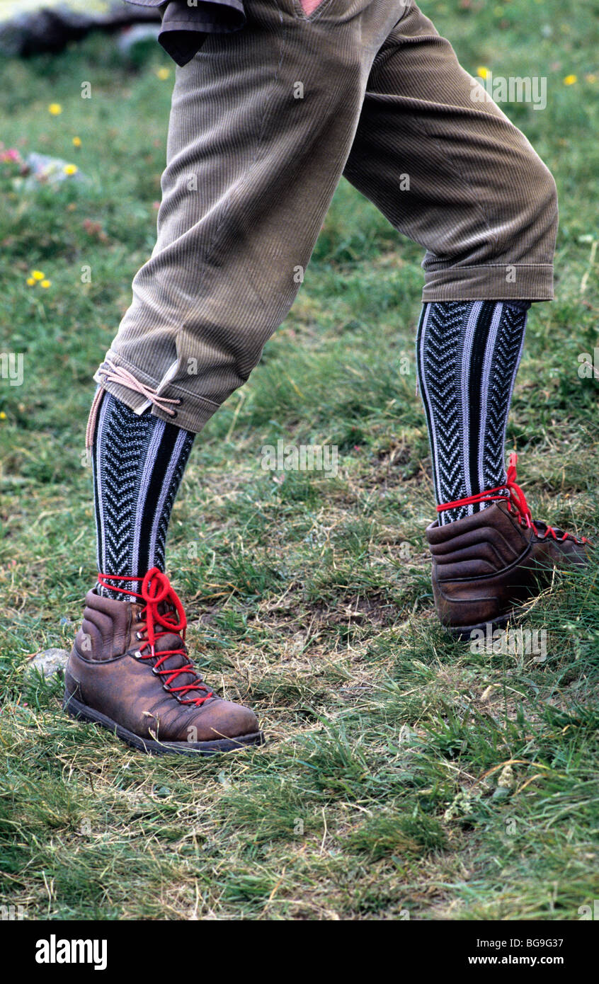Hill walker wearing traditional attire Stock Photo - Alamy