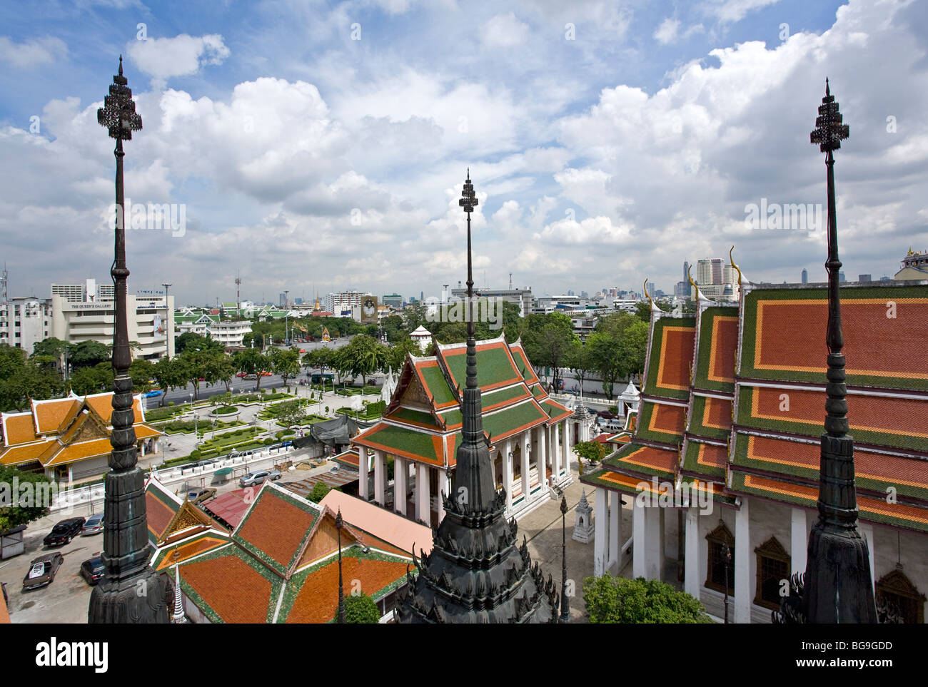 View from Loha Prasat temple. Wat Ratchanaddaram. Bangkok. Thailand ...