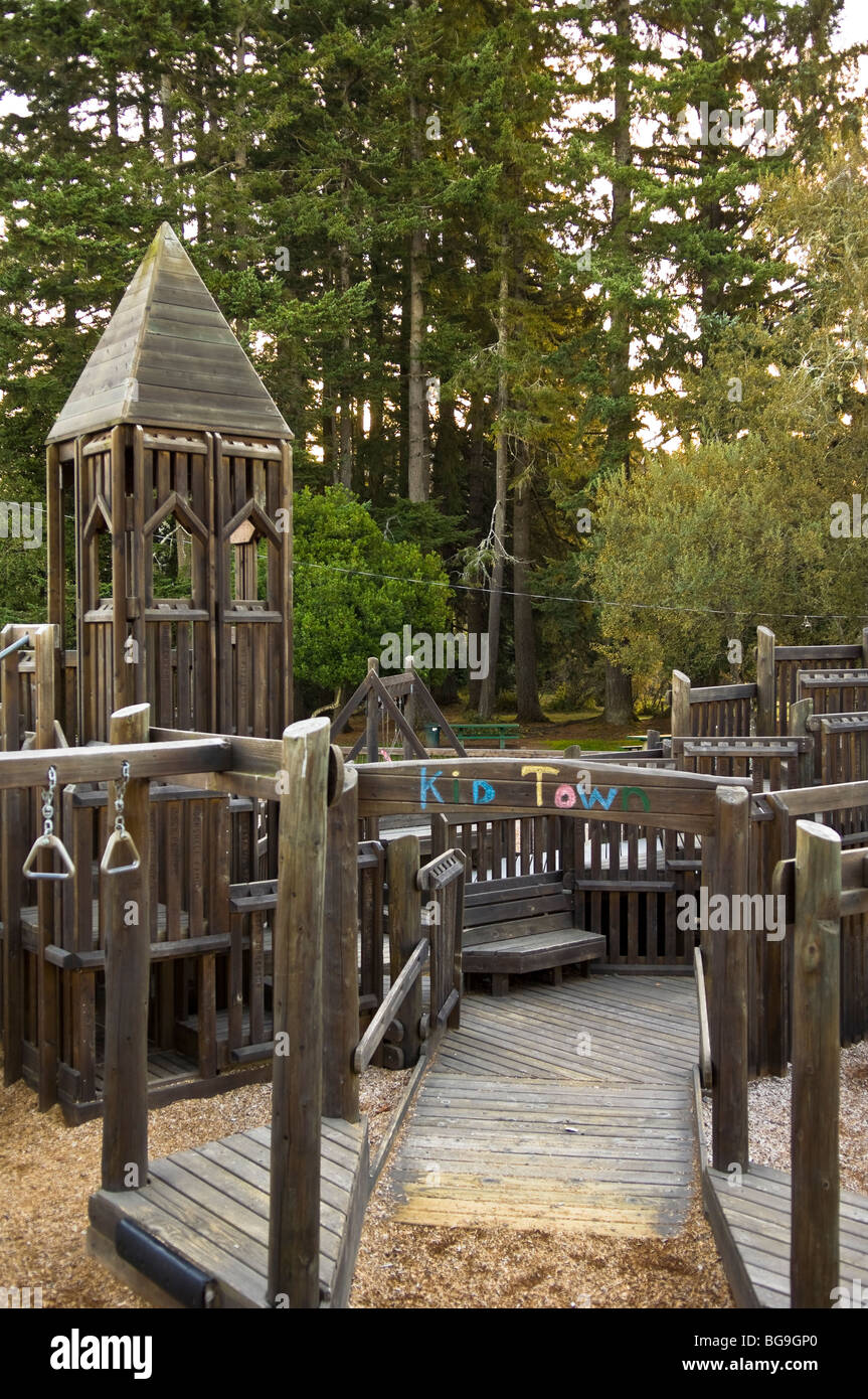 Playground structure at Azalea Park, Brookings, southern Oregon coast ...