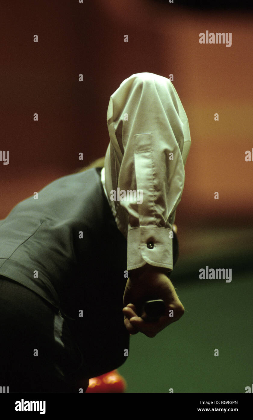 Rear view of a man playing snooker Stock Photo - Alamy