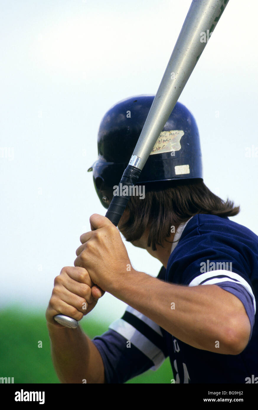 Baseball player ready to play the ball Stock Photo - Alamy