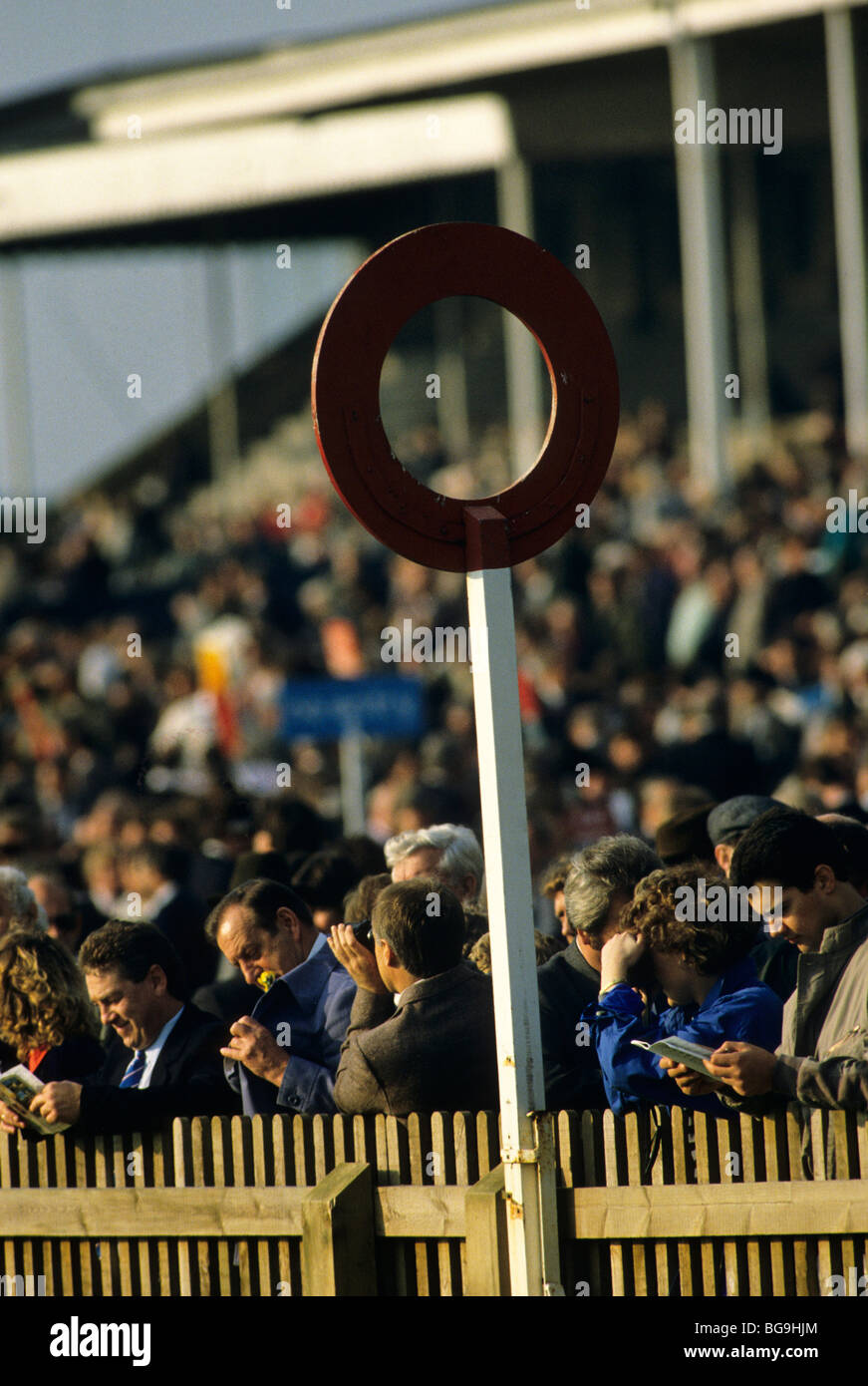 Finish post at a horse race Stock Photo - Alamy
