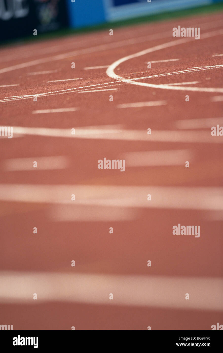 Lanes on a running track Stock Photo - Alamy