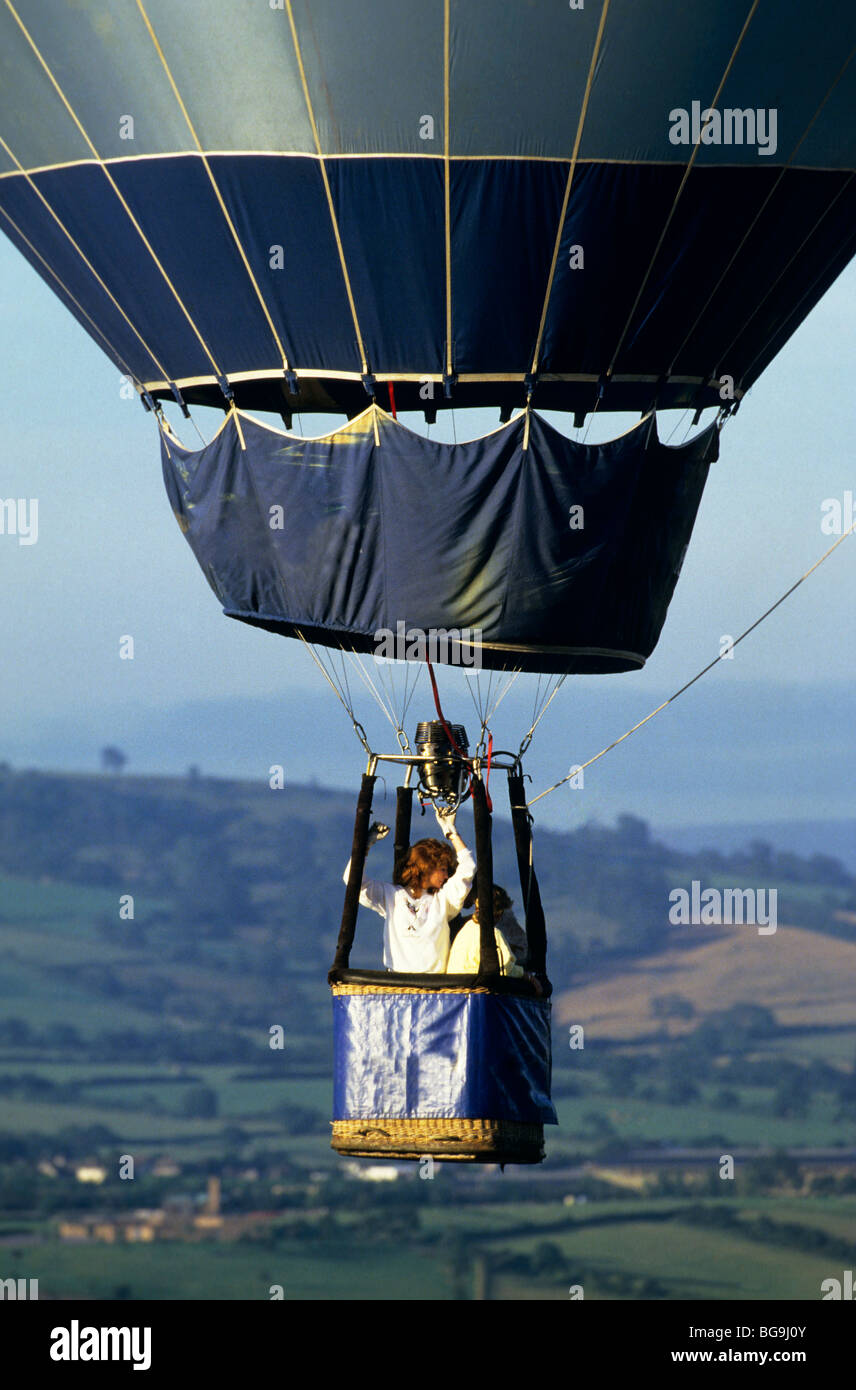 Hot air balloon in flight Stock Photo - Alamy