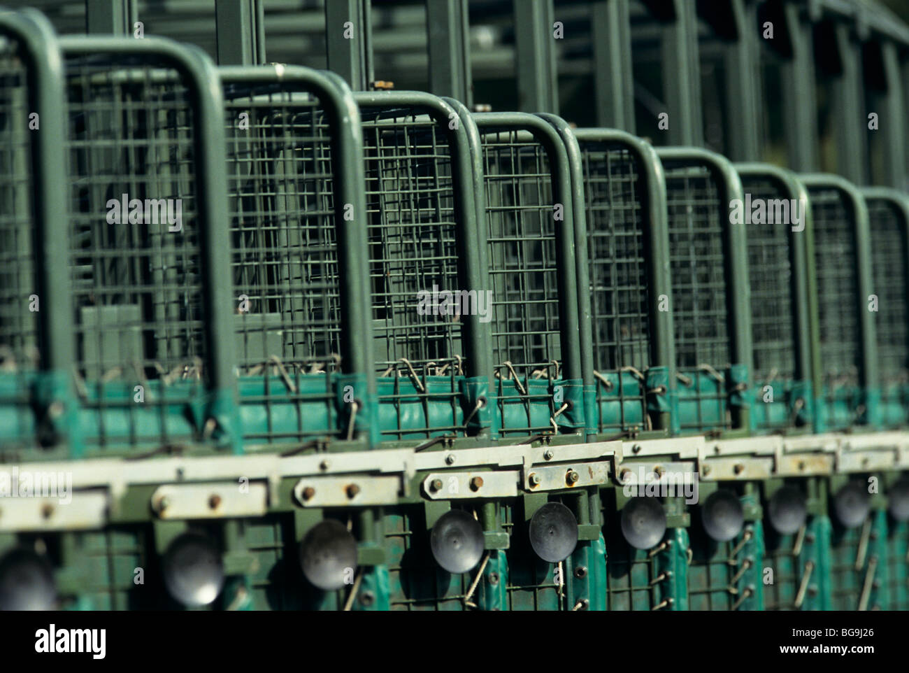 Starting gate on a race track Stock Photo - Alamy