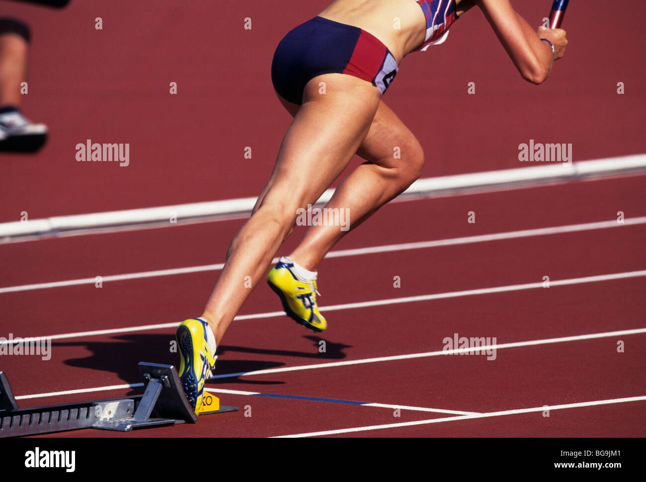 Relay sprinter starting block hi-res stock photography and images - Alamy
