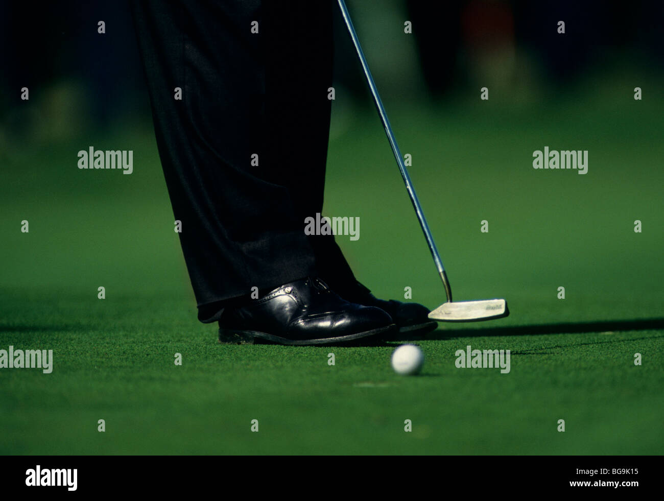 Golfer putting a ball Stock Photo - Alamy