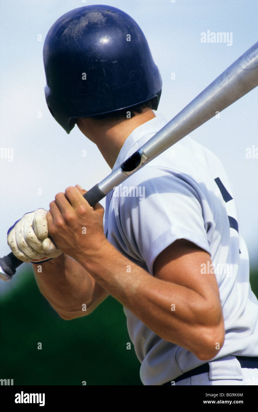 Baseball player ready to play the ball Stock Photo - Alamy