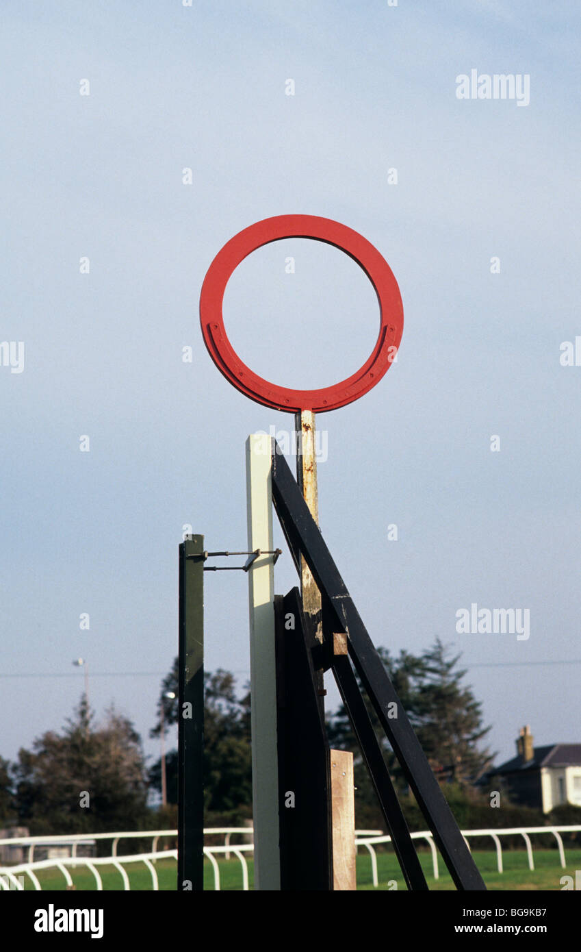 Finish post at a horse race Stock Photo - Alamy