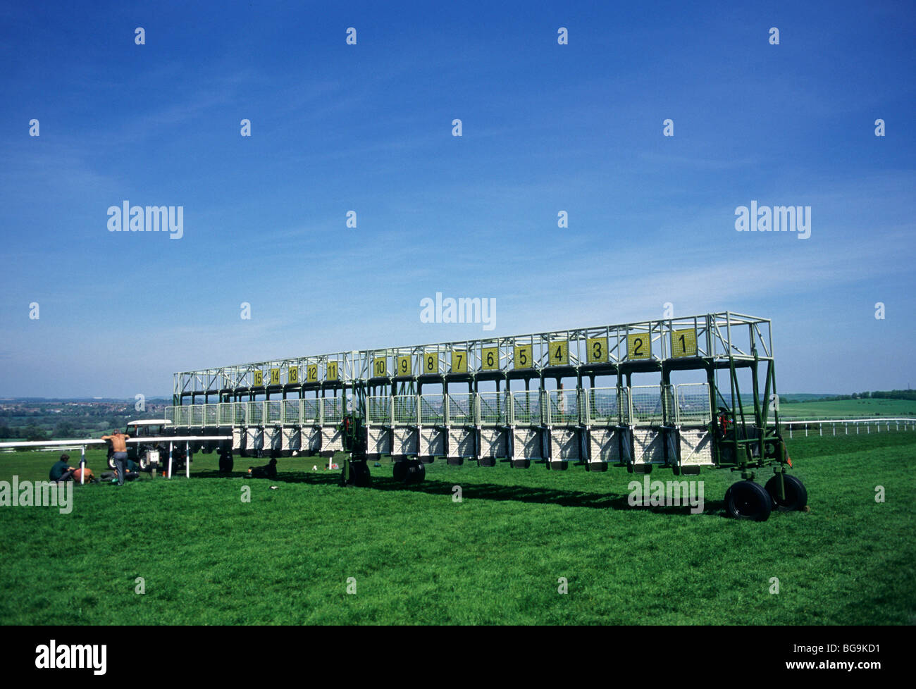 Starting gate on a race track Stock Photo - Alamy