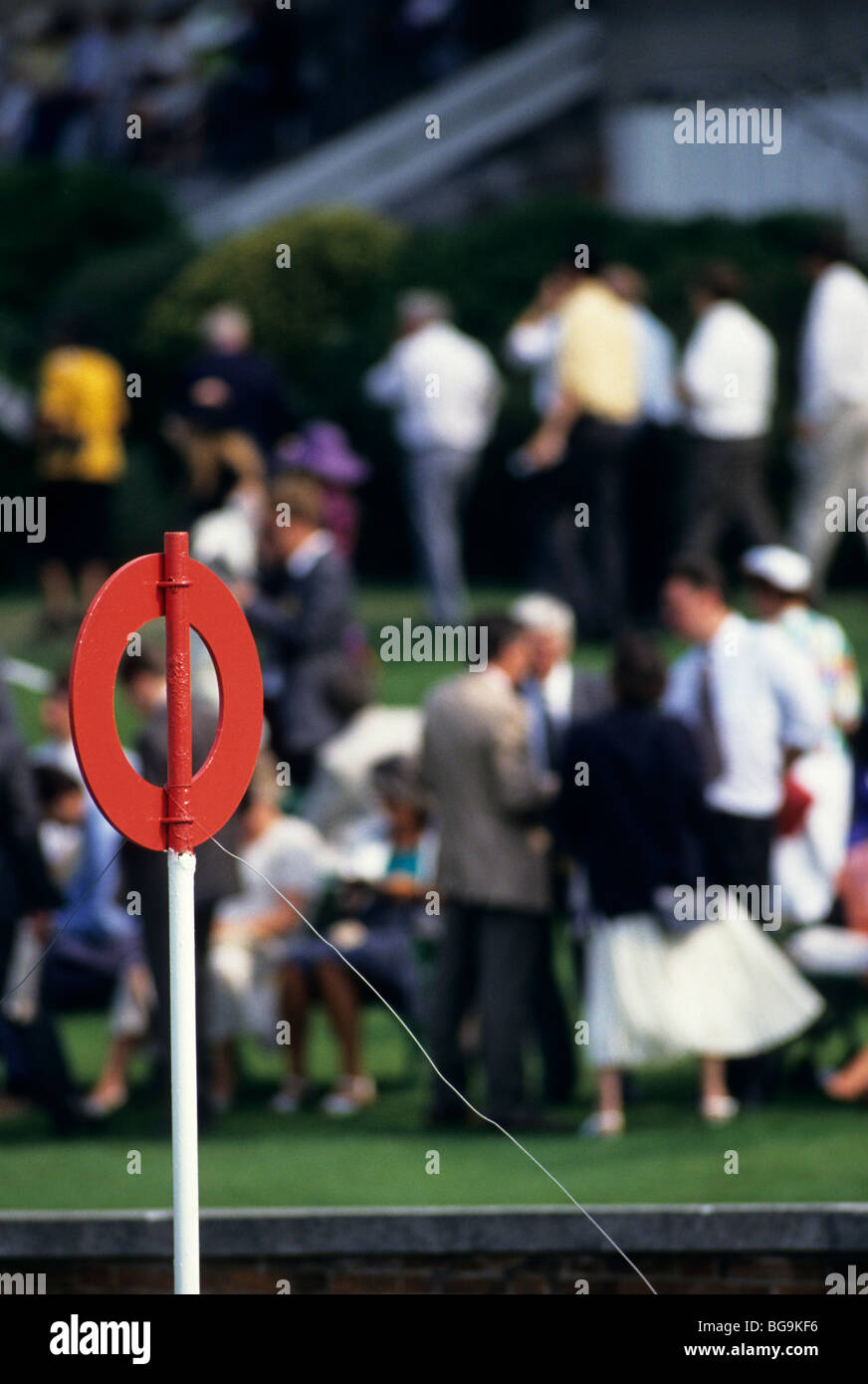 Finish post at a horse race Stock Photo - Alamy