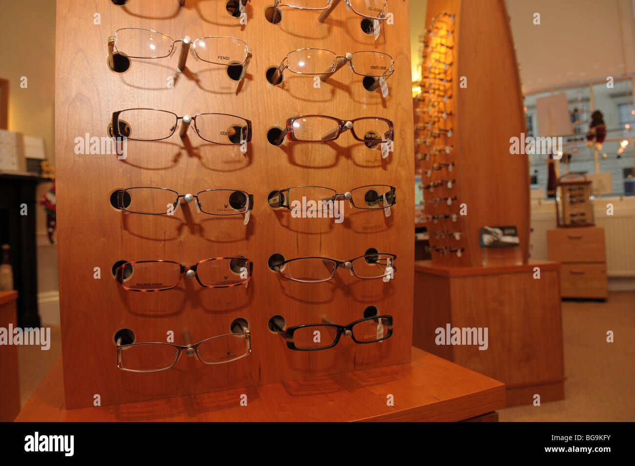 An upmarket designer opticians in the UK Stock Photo - Alamy