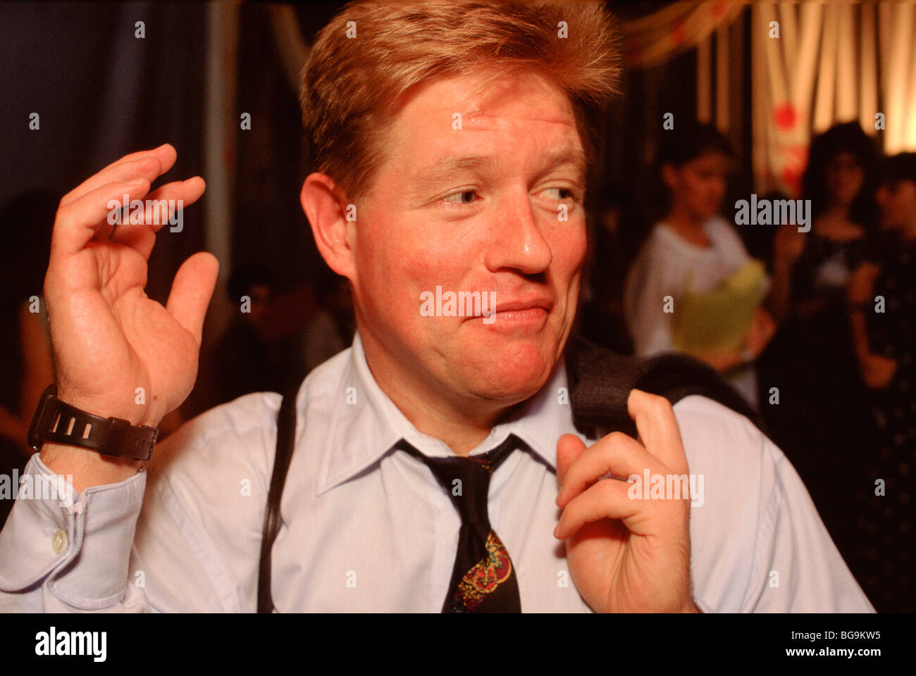 Jimmy Tingle, political comedian at the Hysteria concert, 1989 Stock ...