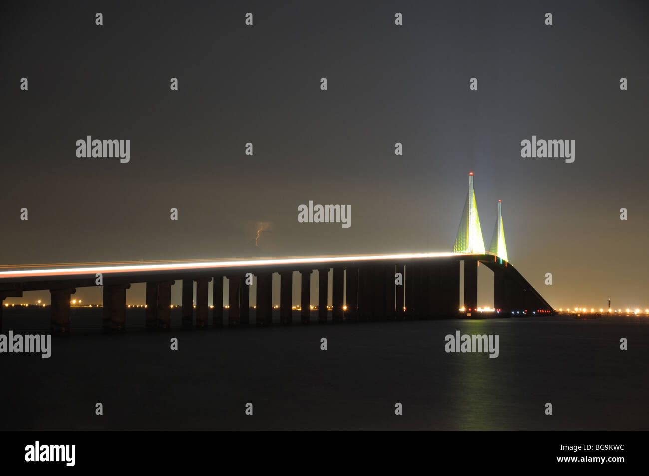 The Sunshine Skyway Bridge over Tampa Bay Florida Stock Photo - Alamy