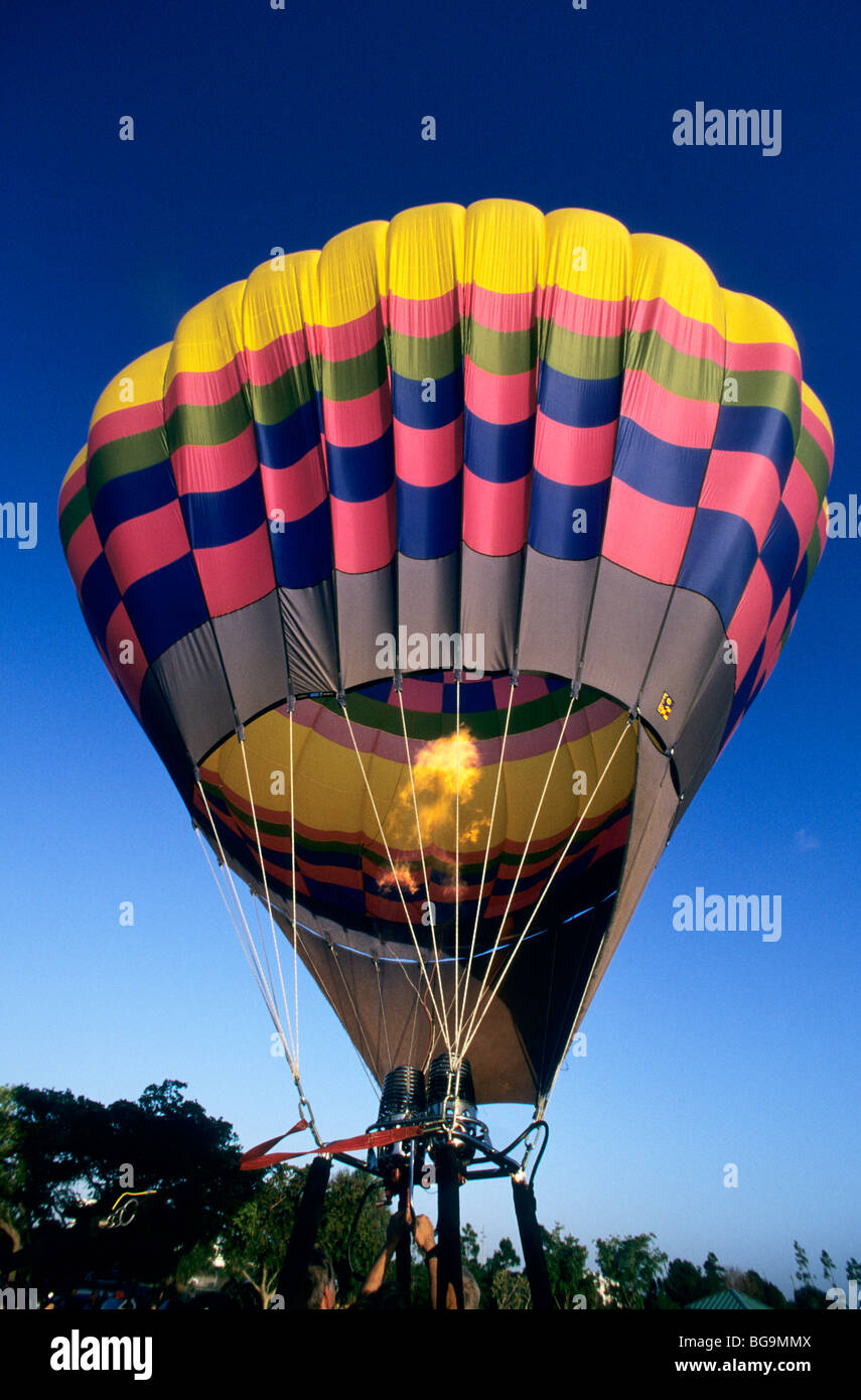 Hot air balloon preparing for flight Stock Photo - Alamy