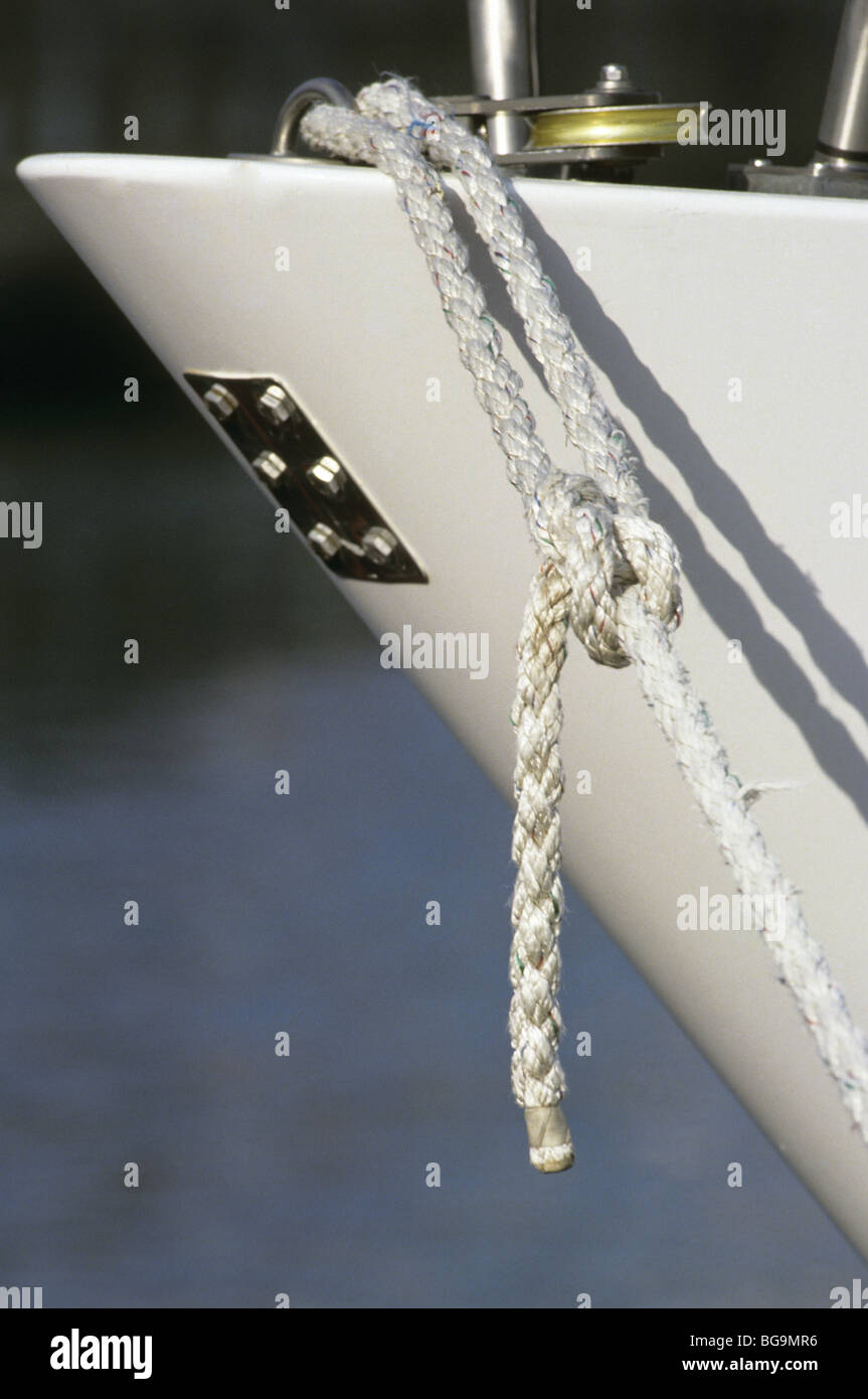 Rope on a boat Stock Photo - Alamy