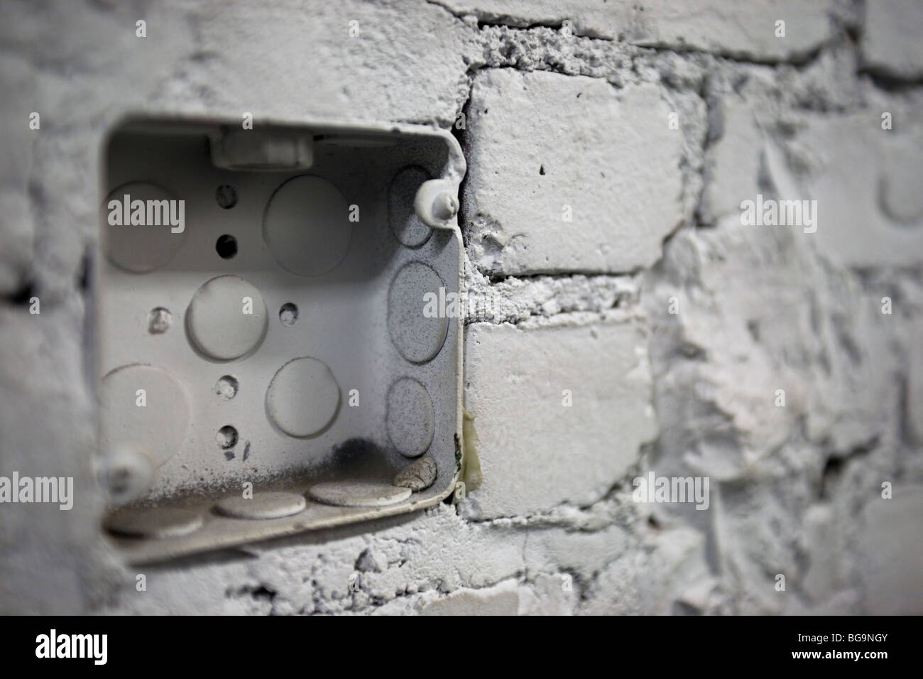 Electric box on a wall Stock Photo - Alamy