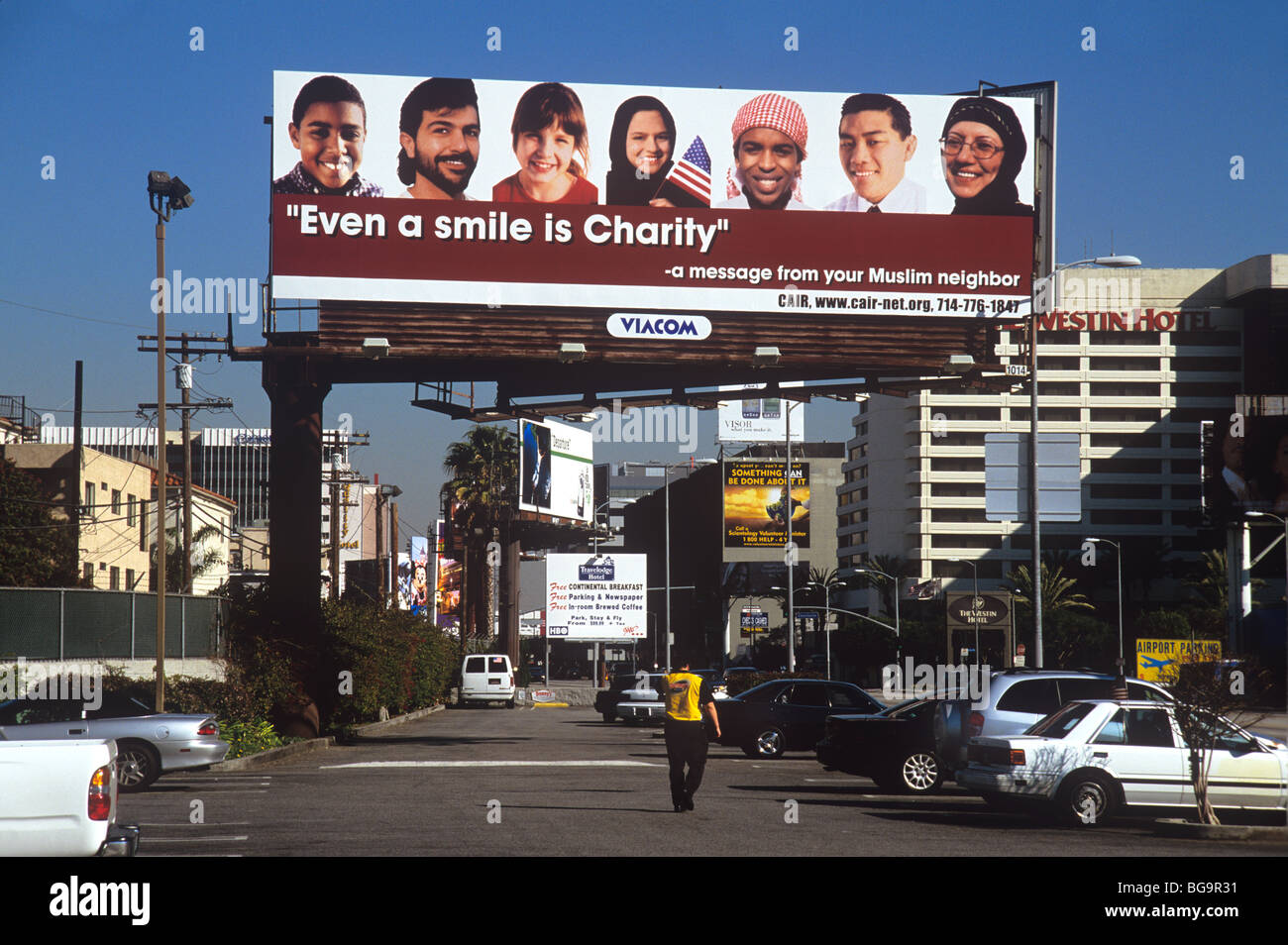 Billboard promoting American Muslim friendship Stock Photo - Alamy