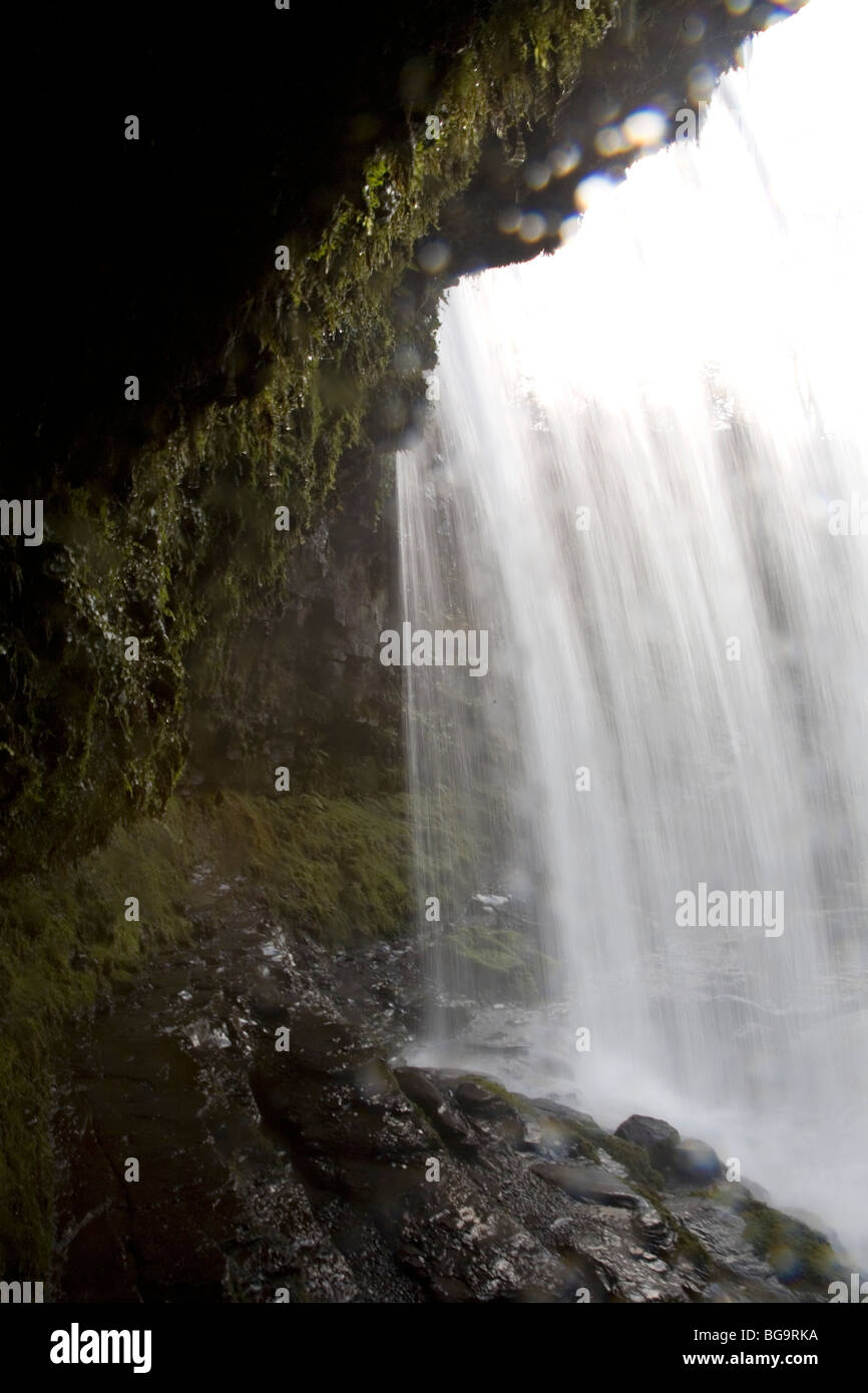 BEHIND YSTRADFELLTE WATERFALLS, BRECON: Behind Clun Gwyn Waterfall ...