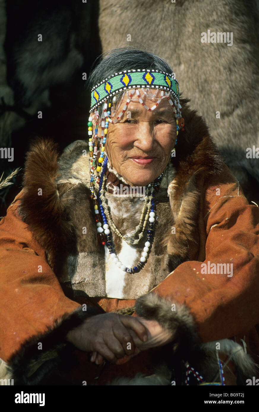 Russia, Kamchatka Peninsula, Ossora Village, Koryak Native Dancers ...