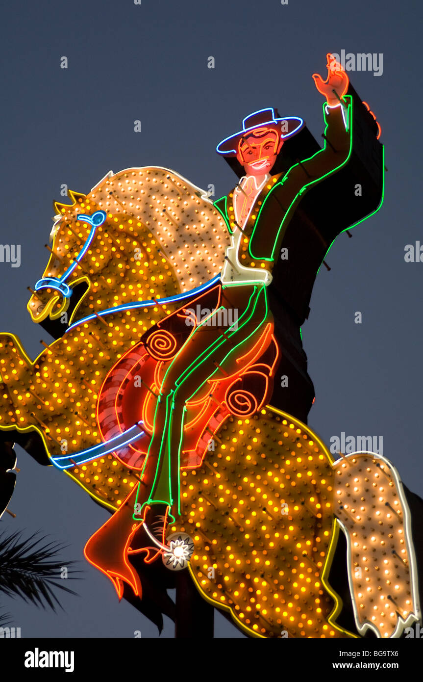 Historic neon signs on display on Fremont Street in Downtown Las Vegas ...