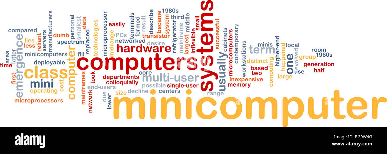 Word cloud concept illustration of minicomputer computer Stock Photo ...
