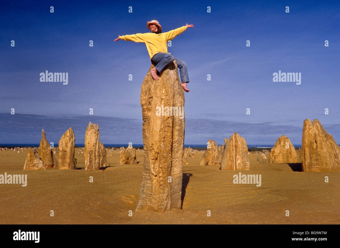 Limestone pillars, Nambung NP Western Australia Stock Photo - Alamy