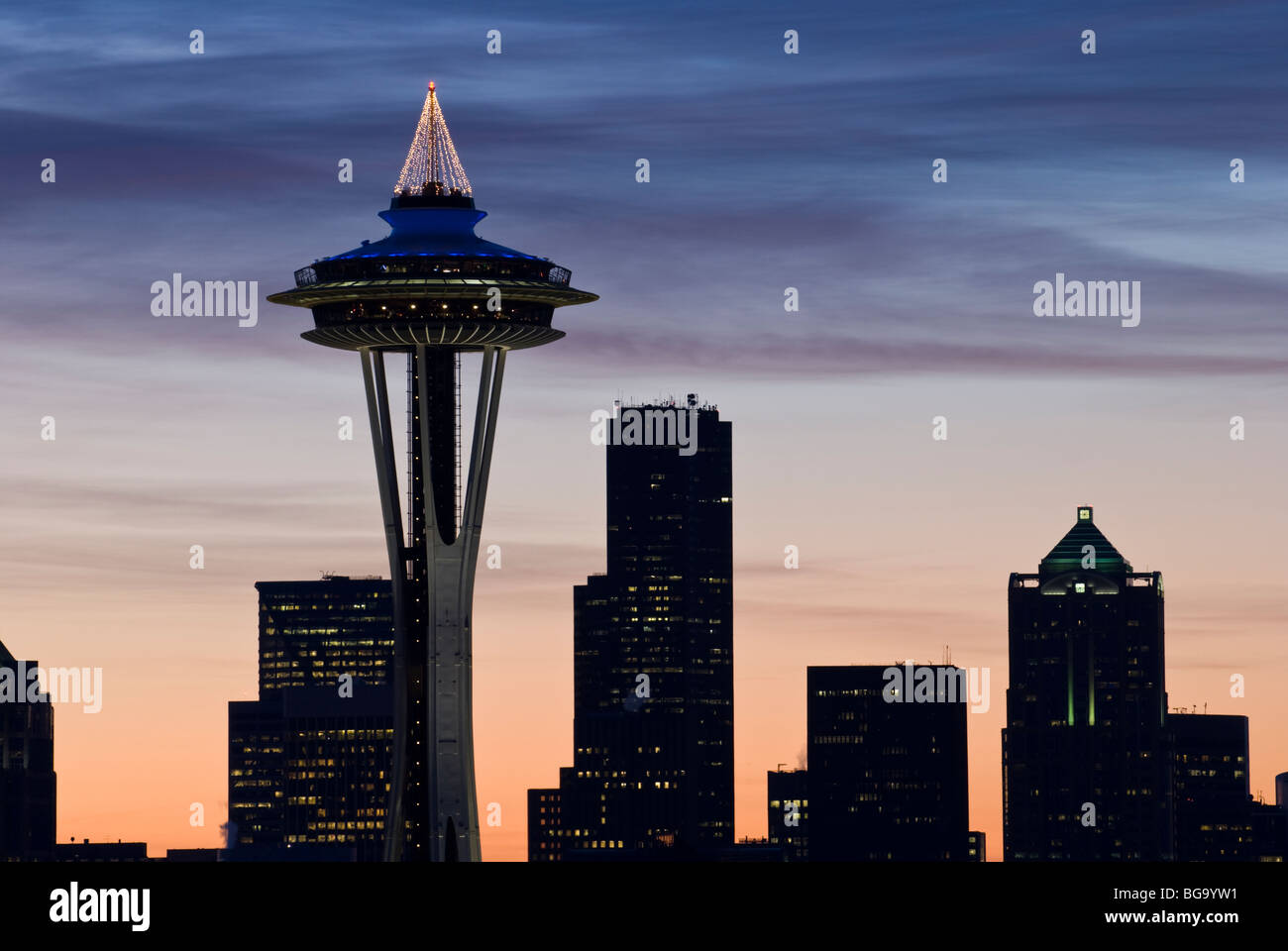 Space needle seattle skyline from hi-res stock photography and images ...