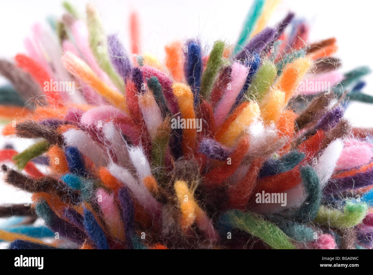 Colored fibers on white background Stock Photo - Alamy