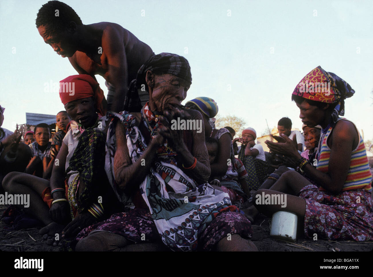 San Bushman in trance during a healing ceremony.Tchumkwe, Bushman ...