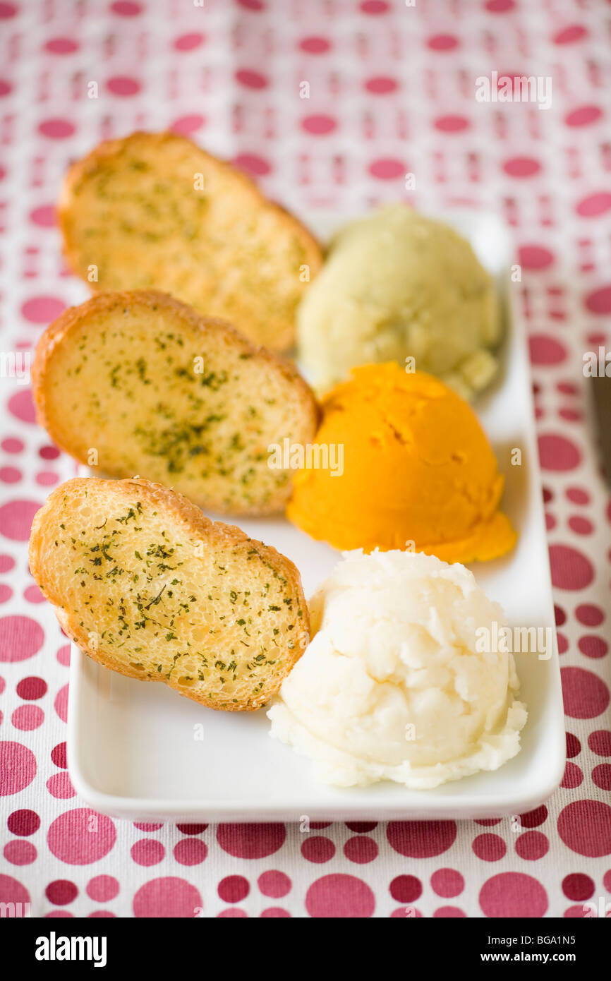 Garlic toast and pate Stock Photo - Alamy