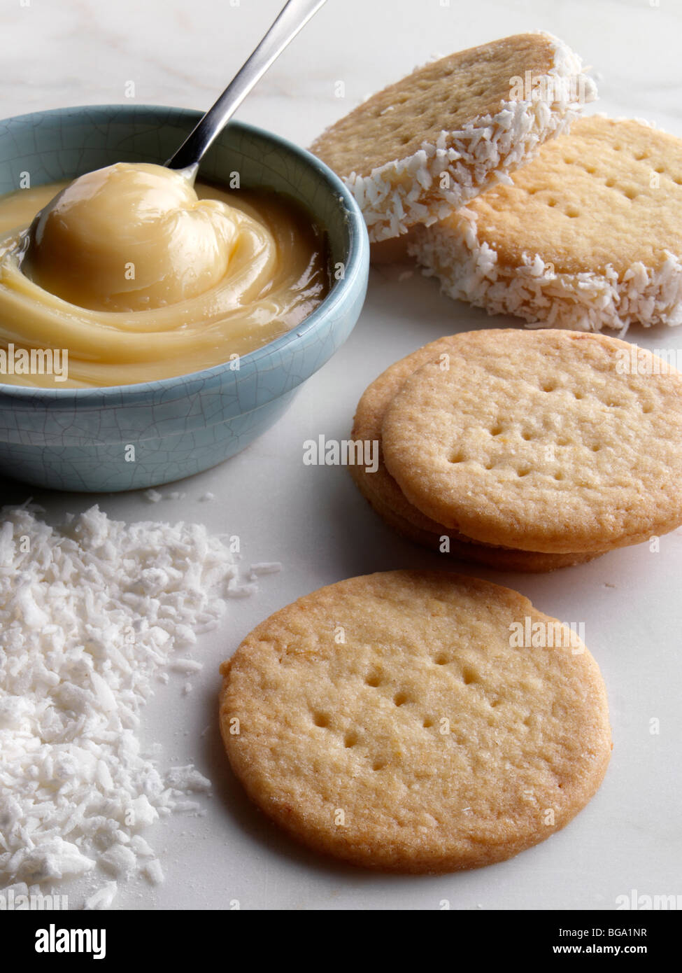 Coconut caramel wheels cookies hi-res stock photography and images - Alamy