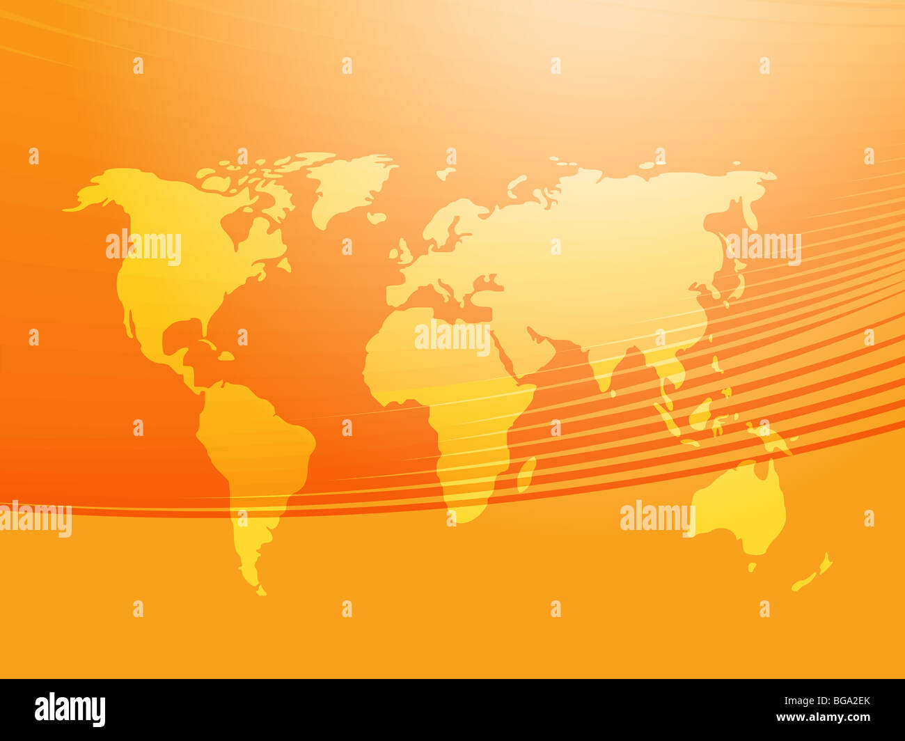 Map of the world illustration, with abstract curved lines Stock Photo ...