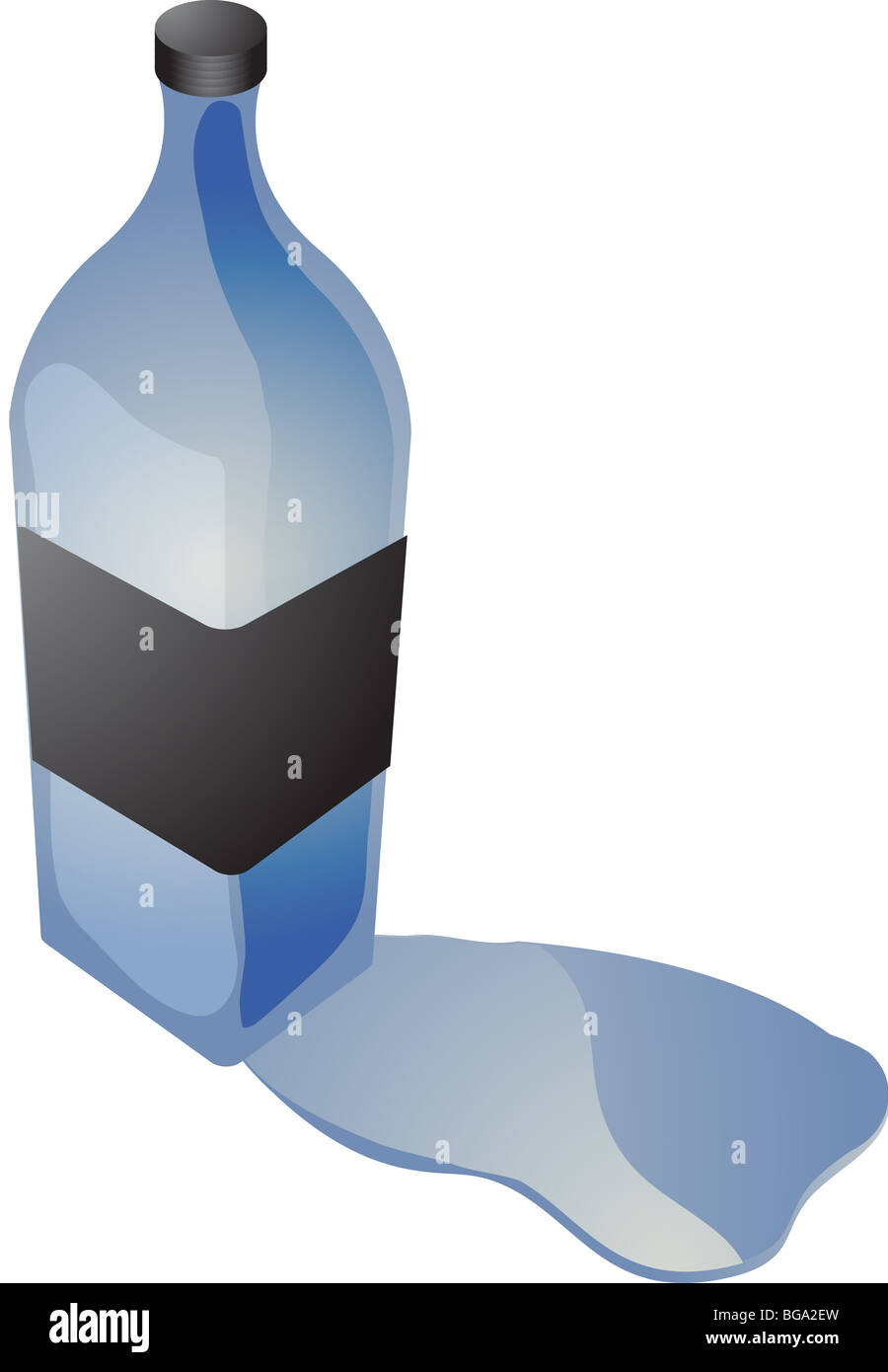 Bottle of brightly colored liquid spilling over Stock Photo - Alamy