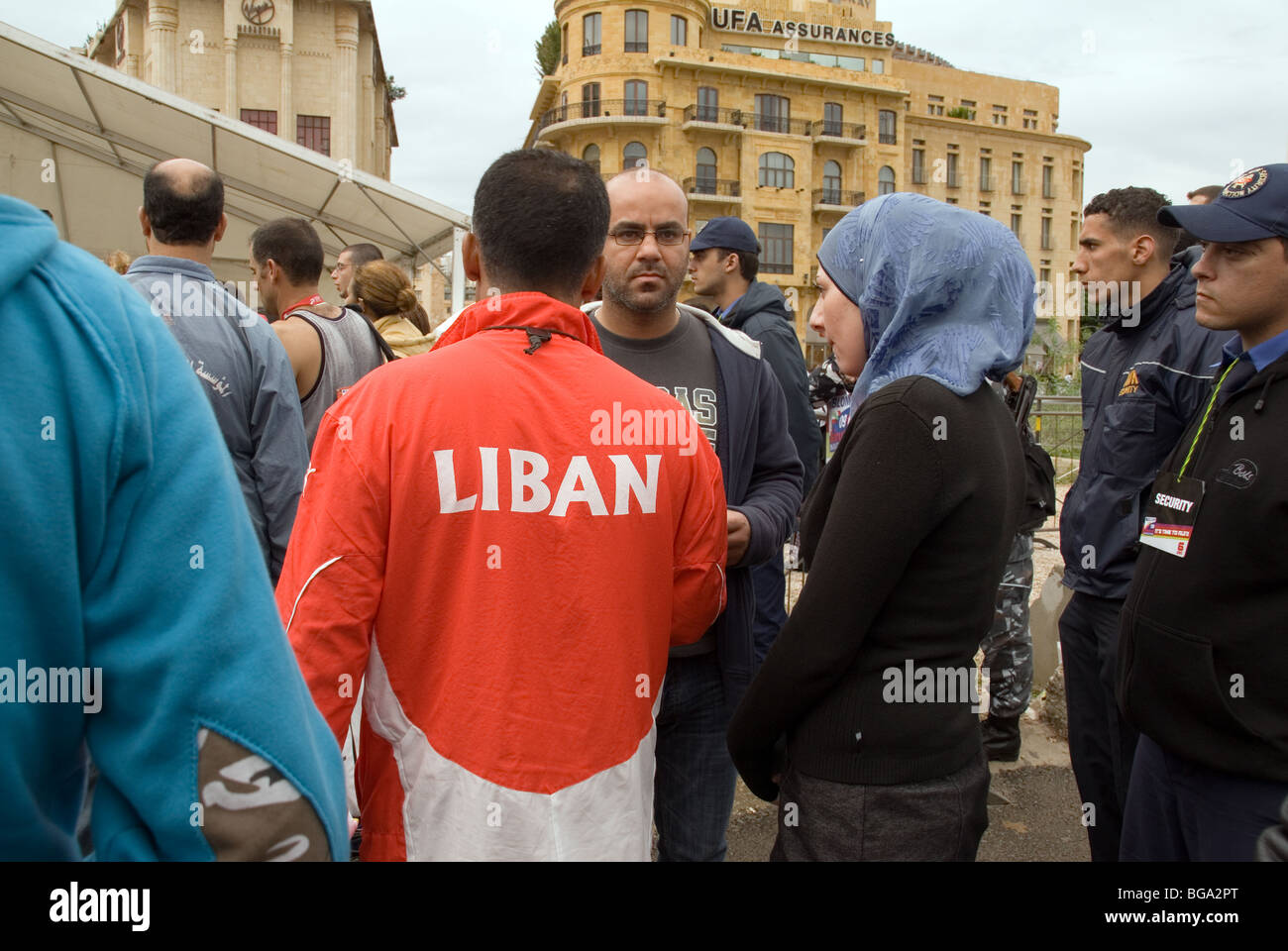 Lebanese team at Beirut marathon 2009 Lebanon Stock Photo - Alamy