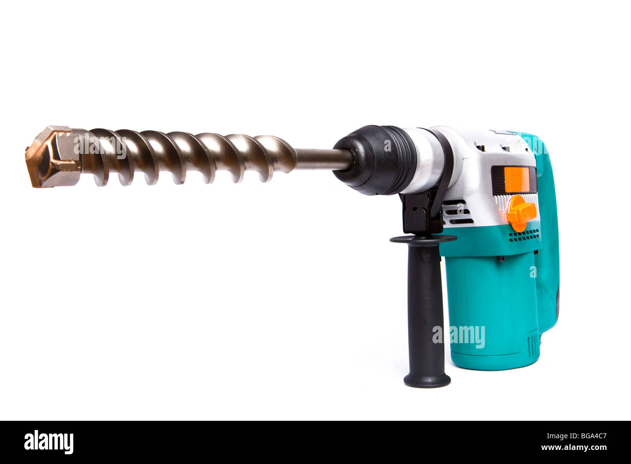 The powerful professional building puncher-hammer with the big drill on ...