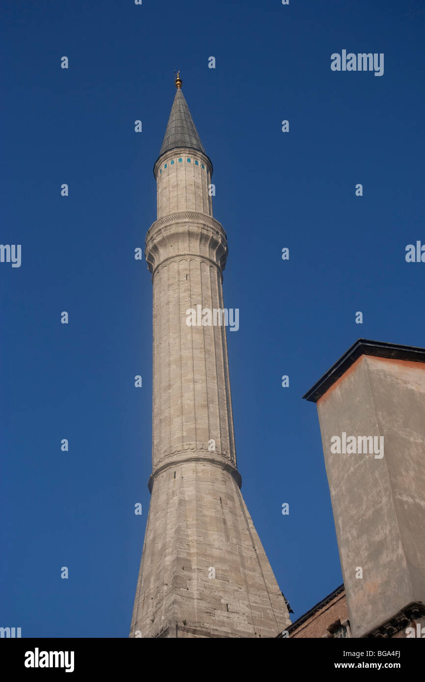 Minaret of Hagia Sophia in Istanbul - Sultanahmet District, Istanbul ...