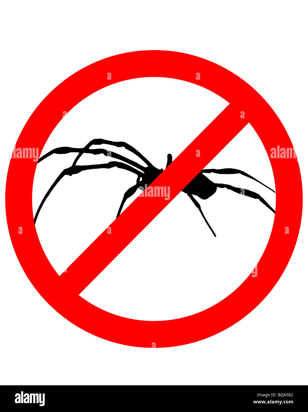 The illustration of a prohibition sign for spiders Stock Photo - Alamy