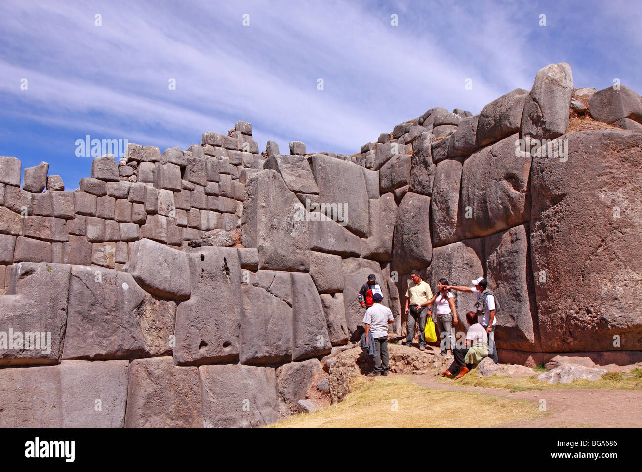 Inca ruins of Sacsayhuaman, Cuzco, Andes, Peru, South America Stock ...