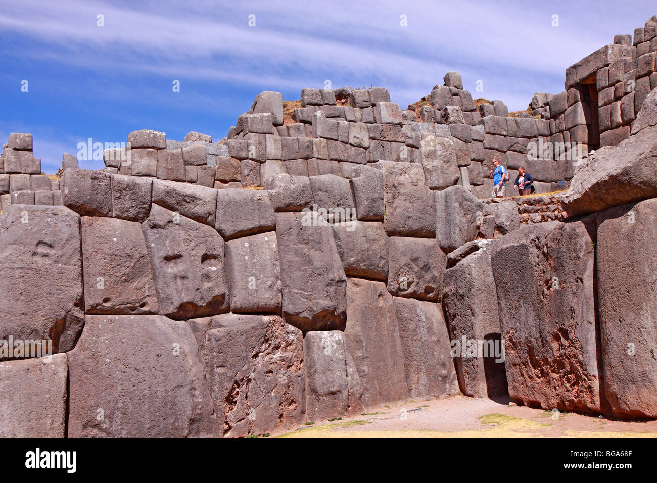 Inca ruins of Sacsayhuaman, Cuzco, Andes, Peru, South America Stock ...