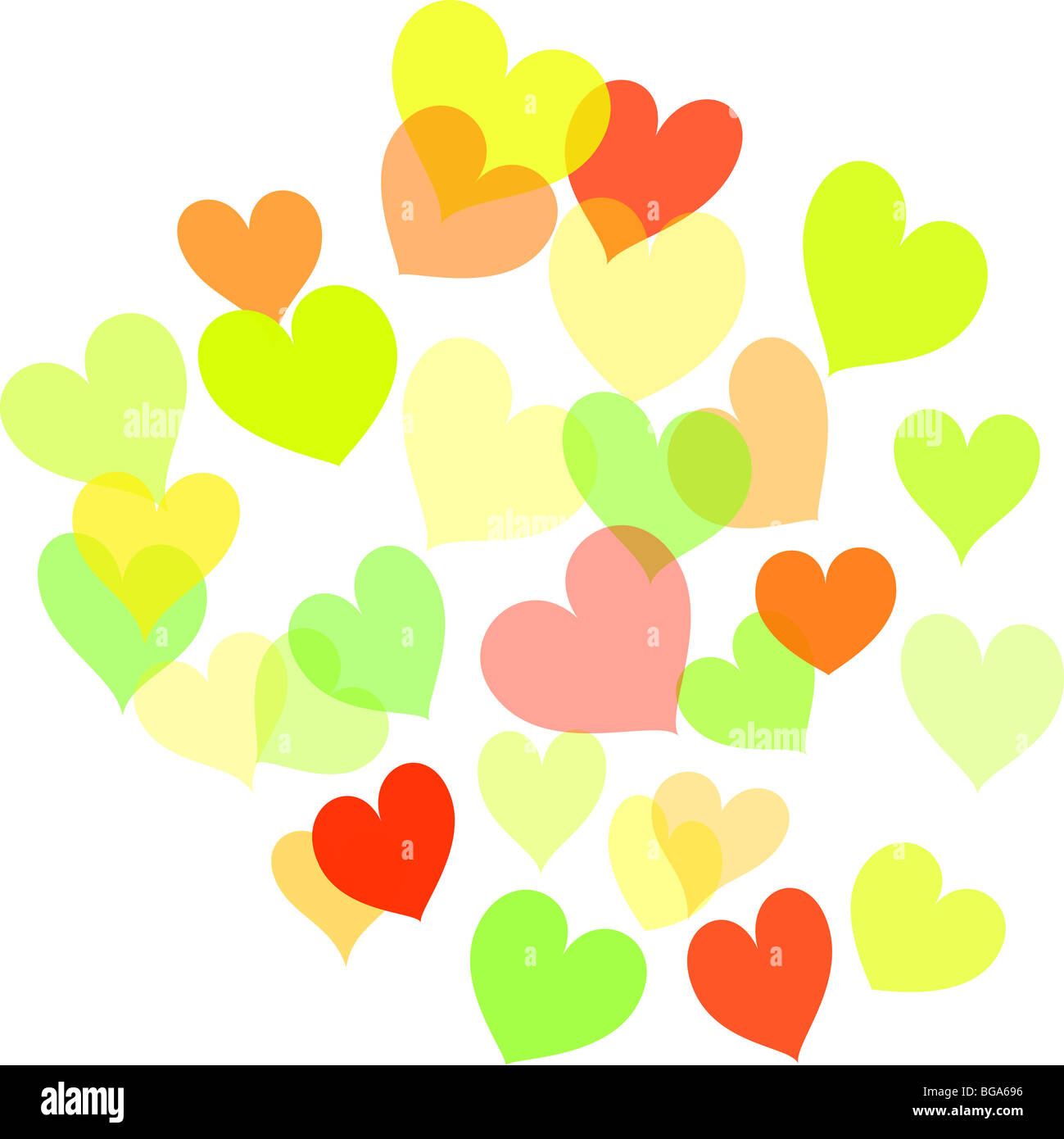 Abstract background illustration of various heart shapes Stock Photo ...