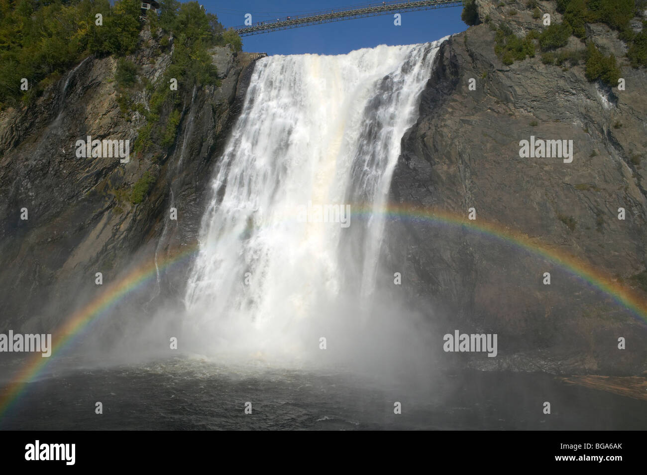 Montmorency Falls with rainbow, Quebec, Canada Stock Photo - Alamy