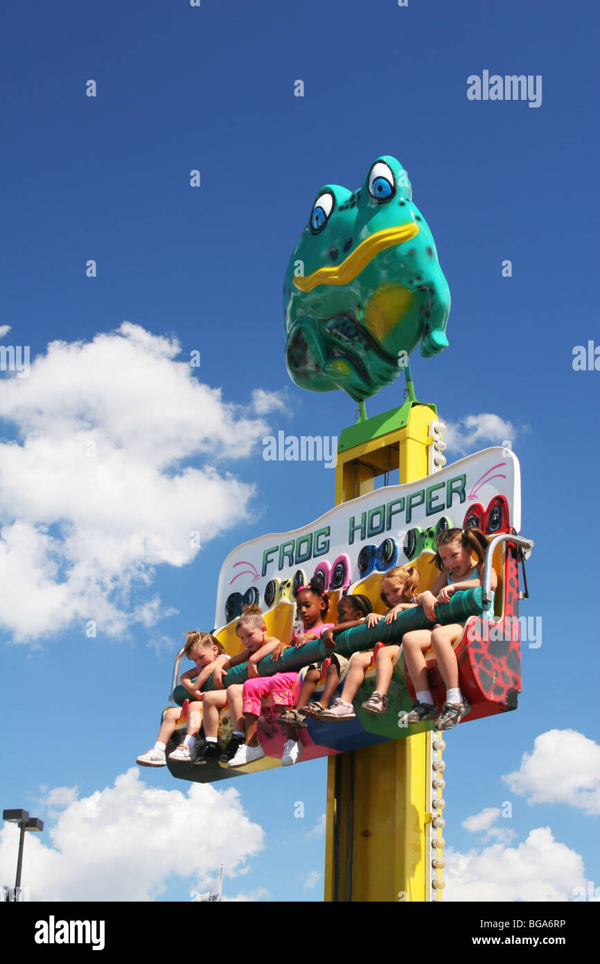 Girls on Frog Hopper Carnival Ride. Ohio State Fair. Columbus, Ohio ...