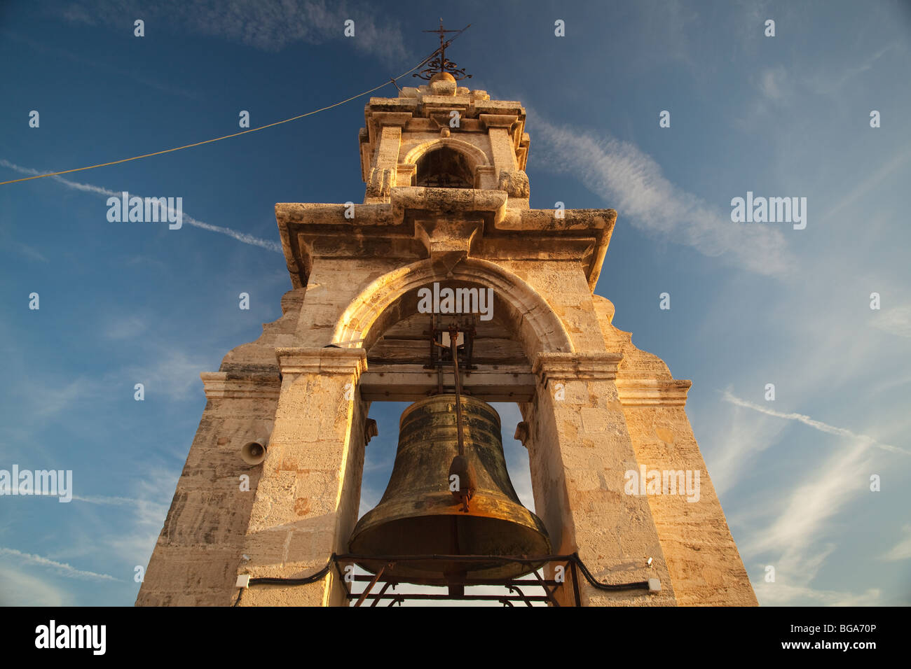 Old Spanish tower with brass bell - Valencia (Spain Stock Photo - Alamy