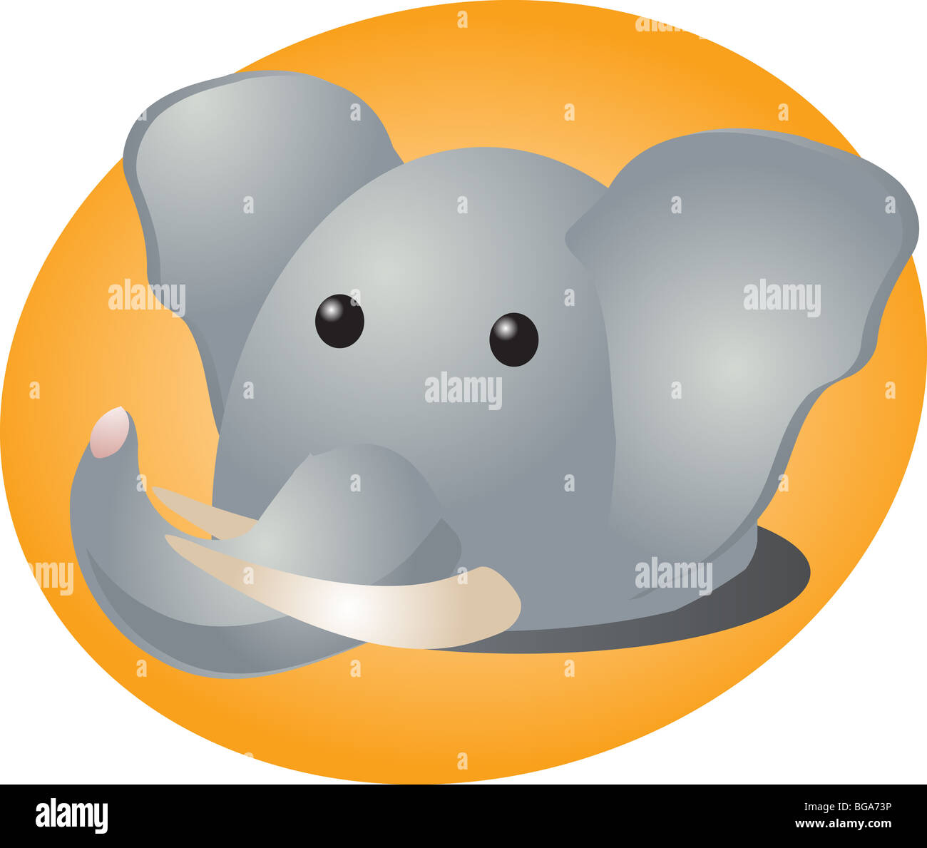 Cartoon head of an elephant, cute animal illustration Stock Photo - Alamy